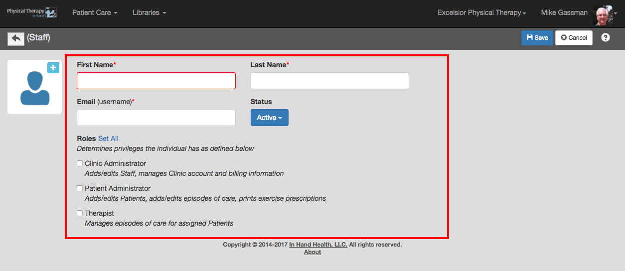 Manage Staff: Add or Edit Staff Members – In Hand Health